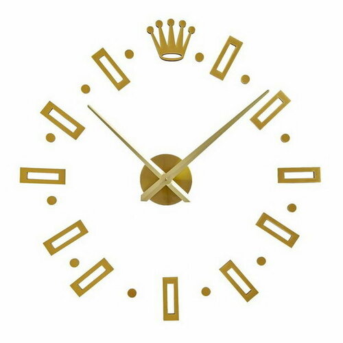 Часы-наклейка, серия: DIY, d-120 см, сек стрелка 39 см, цифра 13 см, АА, золото