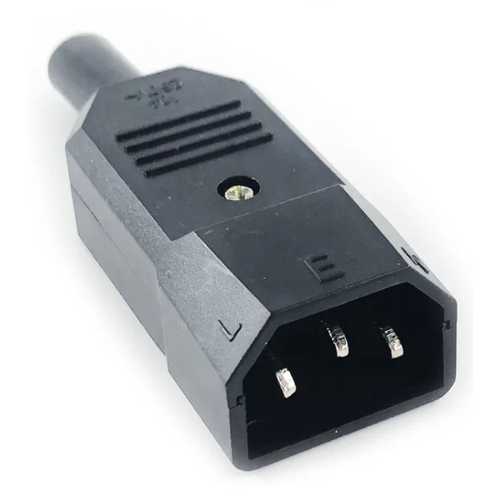 Вилка сетевая "3 PIN" пластик на кабель 250V 10A