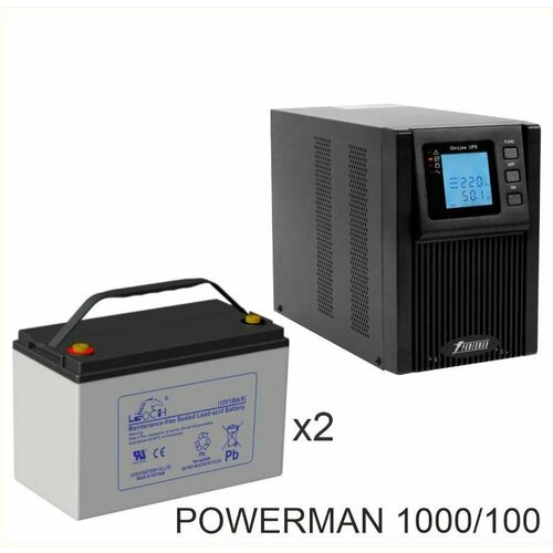 ИБП POWERMAN ONLINE 1000 Plus + LEOCH DJM12100