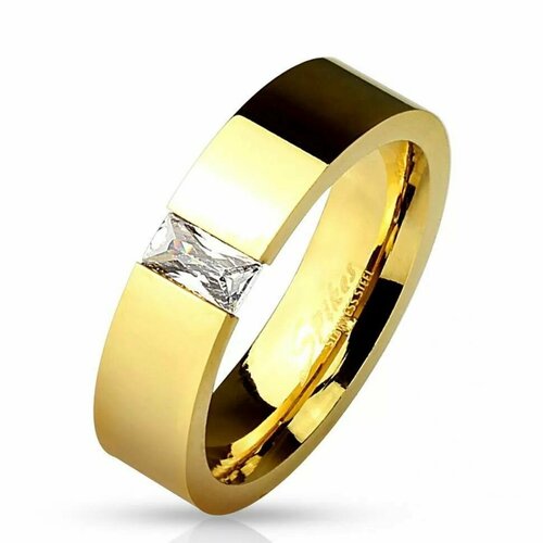 Кольцо помолвочное Spikes, фианит, циркон, размер 21.5, золотой