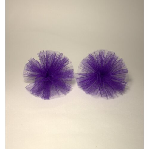 Фатиновые банты для волос, фиолетовые
