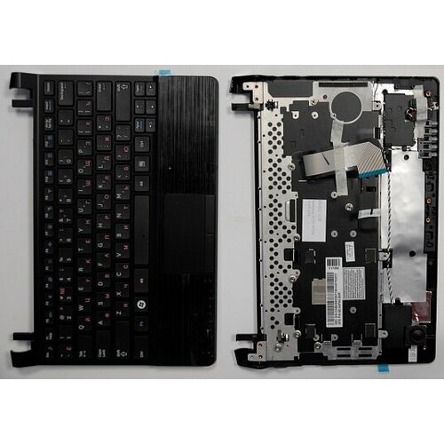 Клавиатура для ноутбука Samsung N230 черная, верхняя панель в сборе