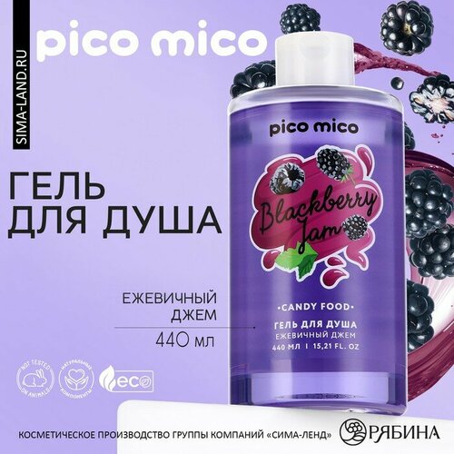 Гель для душа, 440 мл, аромат ежевичного джема, PICO MICO