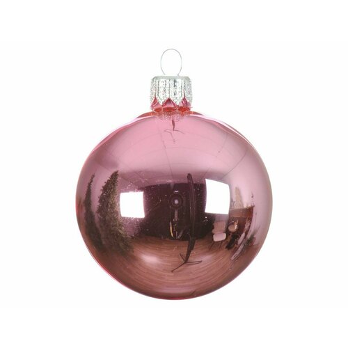 Елочный шар ROYAL CLASSIC стеклянный, глянцевый, цвет: розовое конфетти, 150 мм, Kaemingk 115436