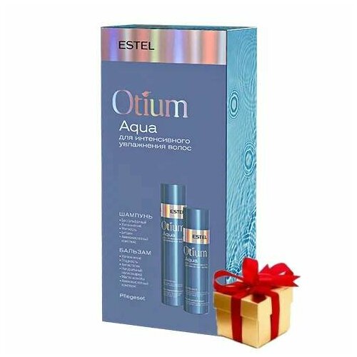 Набор Estel OTIUM AQUA для интенсивного увлажнения волос (шампунь 250 мл, бальзам 200 мл) + 1 предмет обихода