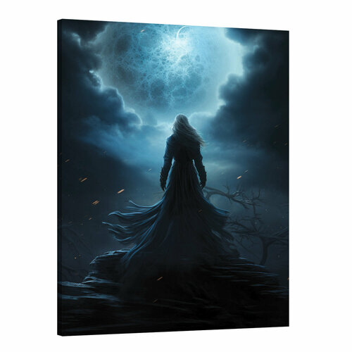 Интерьерная картина 50х70 "Ведьма в лунном покрове"