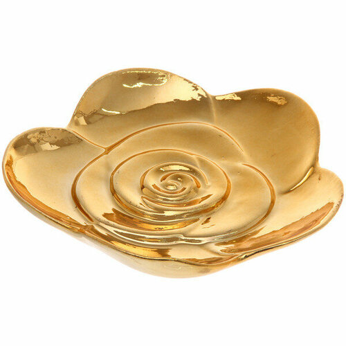 Подставка керамическая «GOLD Podarok», пион, цвет золото, 17*17см (упаковка индив. пленка)