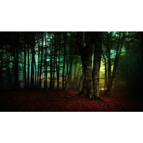 Картина на холсте 110x60 LinxOne "Деревья лес листва ветки" интерьерная для дома / на стену / на кухню / с подрамником