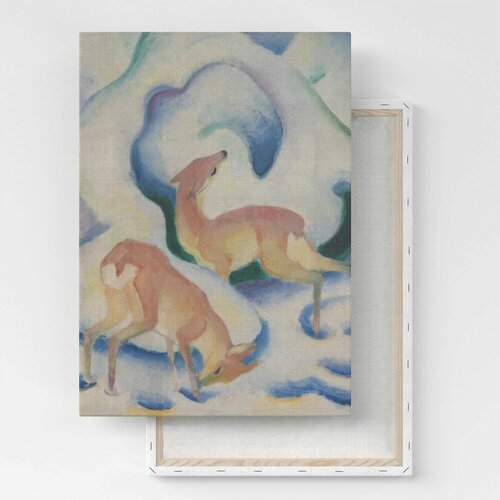 Картина на холсте, репродукция / Франц Марк - Deer in the snow / Размер 30 x 40 см