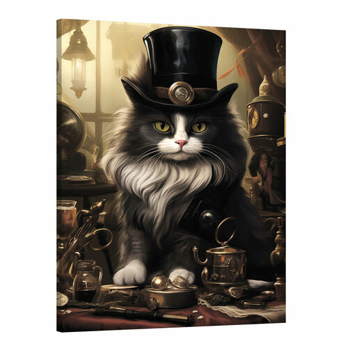Интерьерная картина 50х70 "Кот и его хороший вкус"