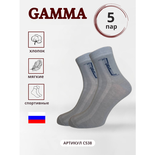 Носки ГАММА, 5 пар, размер 27-29, серый
