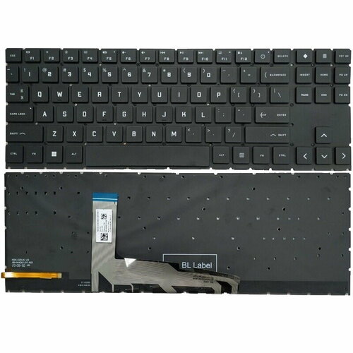 Клавиатура для ноутбука HP Omen 15-en, 15t-en, 15-ek, 15t-ek черная, с подсветкой