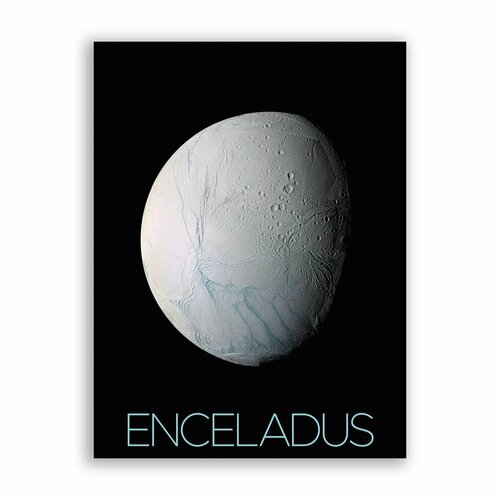 Постер, плакат на бумаге / NASA (Коллекция Постеров) - Enceladus / Энцелад / Размер 40 x 53 см