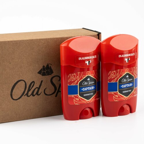 Эксклюзивный набор для мужчин Old Spice. (состоит из 2 двух стик-дезодорантов Captain 50 ml.) в крафтовой коробке+ подарочный пакет.