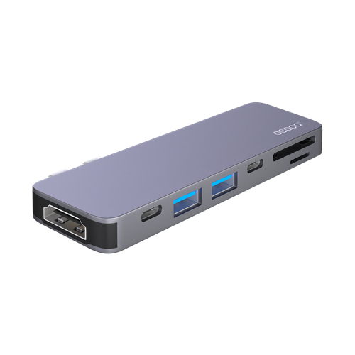 USB-C адаптер для MacBook 7-в-1, графит, крафт, Deppa 73121-OZ