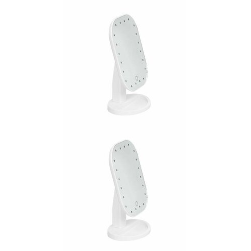 Nail Art Настольное зеркало c LED подсветкой, 20 ламп, белый, 2 шт.