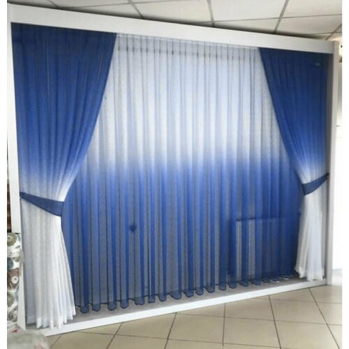 Тюлевые шторы СИЯН-1 (шир. 400 см х выс. 270 см ) Цвет синий