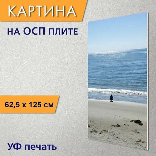 Вертикальная картина на ОСП "Медитация, море, простота" 62x125 см. для интерьериа