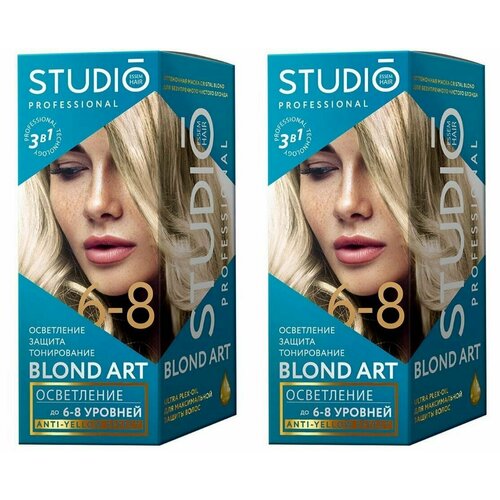 Studio Professional Essem Hair Голографик Краска для волос Осветление до 8 тонов, 2 x 25 г, 2 уп