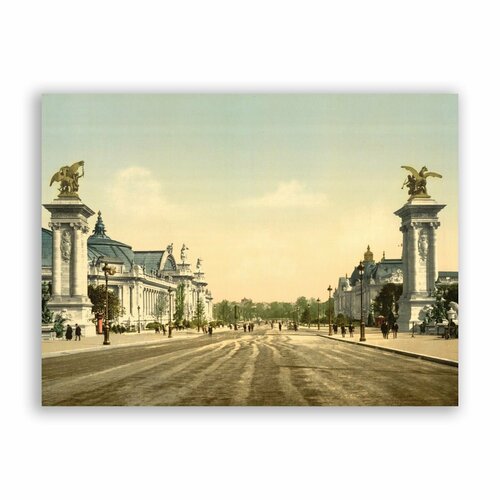 Постер, плакат на бумаге / Avenue Nicholas II, Paris, France / Размер 80 x 106 см