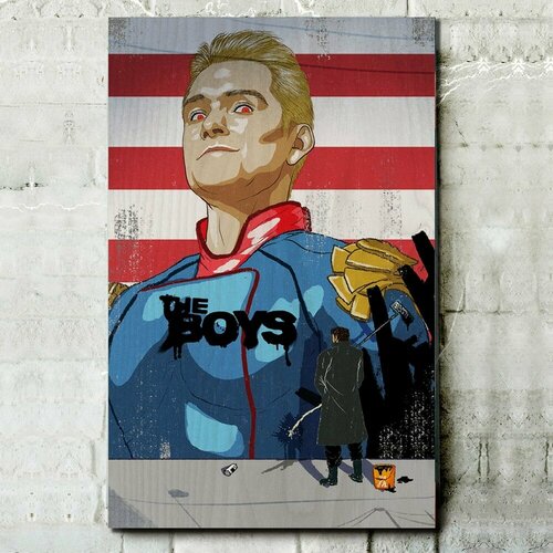 Картина интерьерная на дереве сериал The boys (пацаны, Хоумлэндер, Постер) - 13655 В