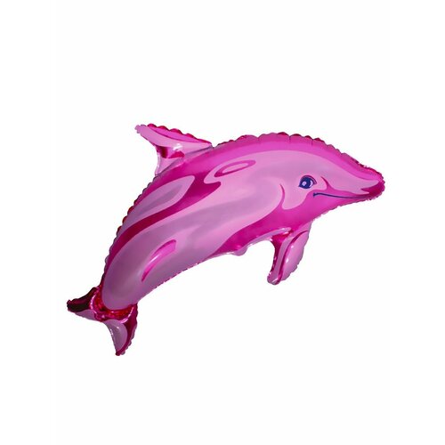 Воздушный шар фольгированный Дельфин, розовый 94 см, МосШар