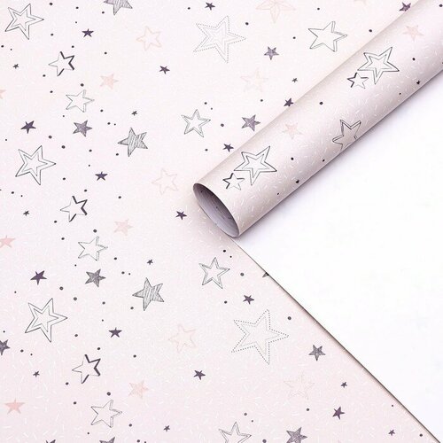 Бумага упаковочная, глянцевая "Звездный день", 70 х 100 см, 1 лист 10157134
