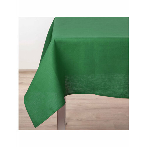 Однотонная льняная скатерть 09С52-ШР зеленый Elin (зеленый), Скатерть 150x180