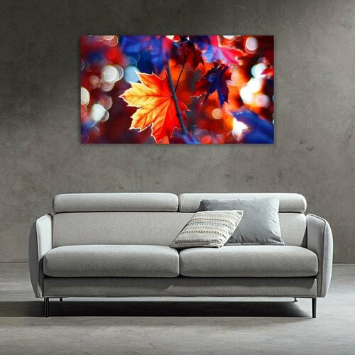 Картина на холсте 60x110 LinxOne "Дерево листья осень клен ветки" интерьерная для дома / на стену / на кухню / с подрамником
