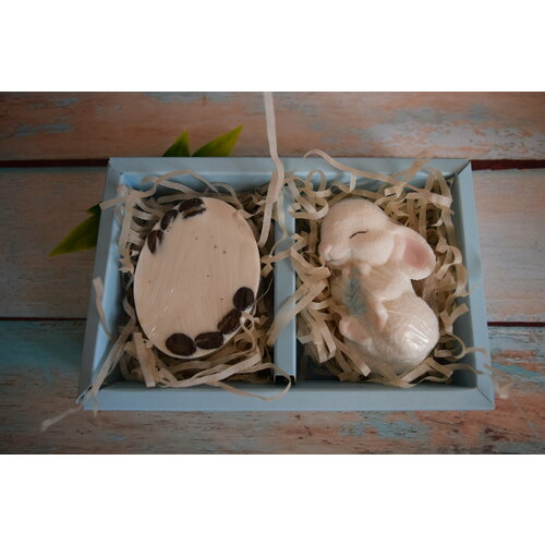 Мыло ручной работы, handmade "Мышонок и кофе" от бренда Пташкины творения, 17*11*4 см