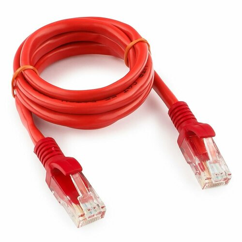 Патч-корд UTP Cablexpert PP12-1M/R категория 5e, 1 м, литой, многожильный, красный