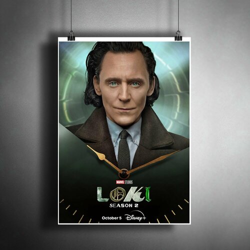 Постер плакат для интерьера "Сериал: Локи (Loki), сезон 2. Том Хиддлстон. Комиксы Марвел" / A3 (297 x 420 мм)