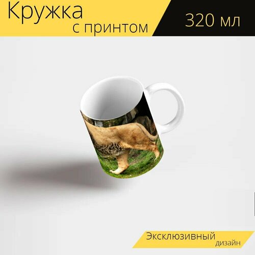 Кружка с рисунком, принтом "Лев, король, африка" 320 мл.
