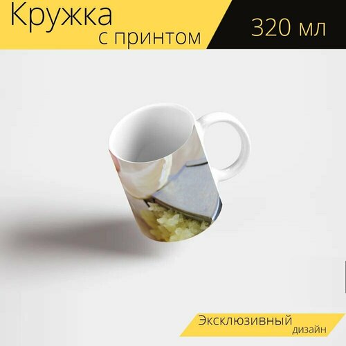 Кружка с рисунком, принтом "Чеснок, пресс чеснок, приправа" 320 мл.