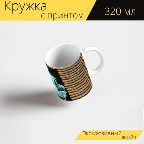 Кружка с рисунком, принтом "Статуя пионера, статуя, бронза" 320 мл.