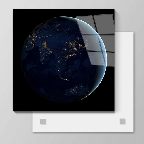 Картина на стекле - "Планета Земля" размер 110-110 см