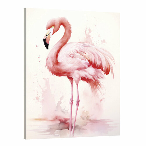 Интерьерная картина 50х70 "Розовый танец фламинго"