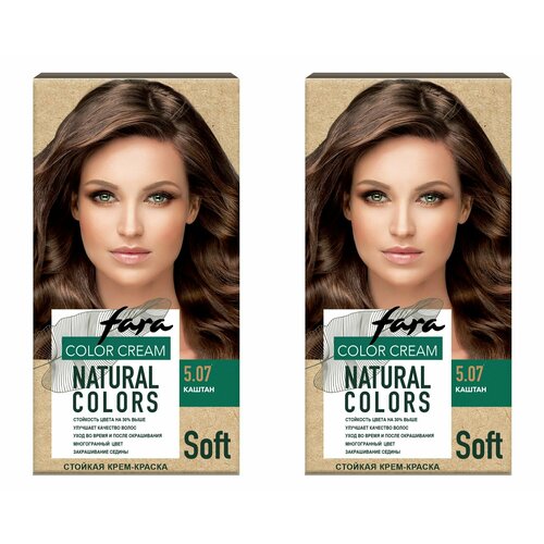 Fara Стойкая крем-краска для волос Natural Color Soft 305 каштан, 90 мл, 2 шт