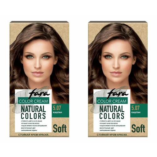 Fara Стойкая крем-краска для волос Natural Color Soft 305 каштан, 90 мл, 2 шт