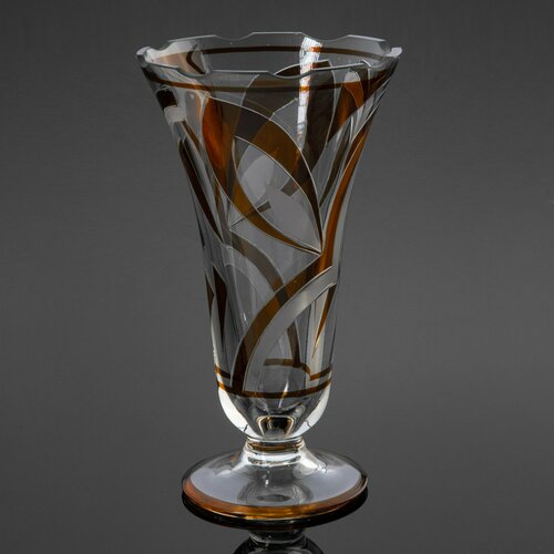 Миниатюрная ваза стиле Ар-деко, Landeskronen Kristall Siebert & Marquardt Görlitz, цветное стекло