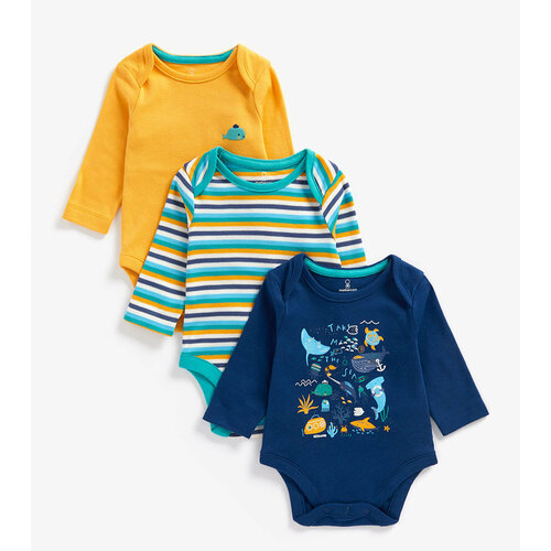 Боди mothercare, комплект из 3 шт., размер 56, мультиколор