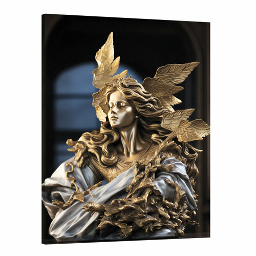 Интерьерная картина 50х70 "Ангел с золотым ликом"