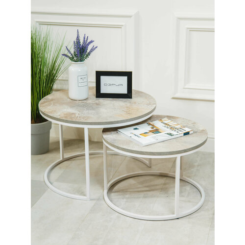 Стол журнальный круглый, мрамор, столик приставной, кофейный