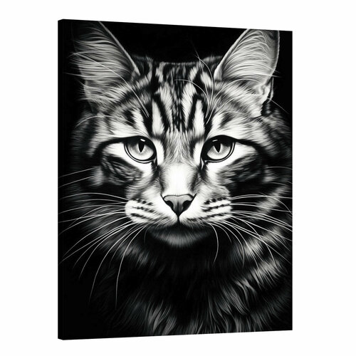 Интерьерная картина 50х70 "Тайна кошачьего взгляда"
