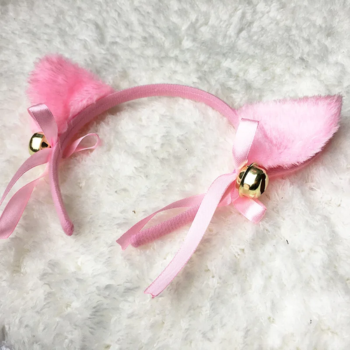 Ободок Кошачьи ушки аниме розовая