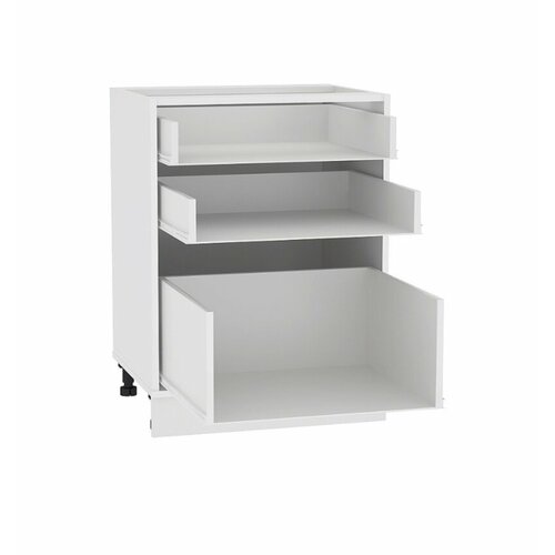 Каркас нижнего кухонного шкафа с 3-мя выдвижными ящиками Н603, ширина 60 см, белый
