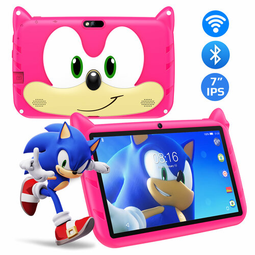 Развивающий планшет для детей на Android с 7-дюймовым экраном и Wi-Fi - Sonic Q80, 2+32GB, противоударный, оригинал, розовый