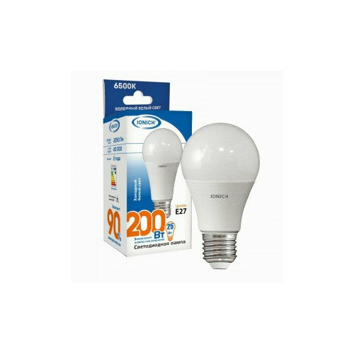 Светодиодная LED лампа IONICH ЛОН A65 E27 24W(2160lm) 6500К 6K 64x124 матовая /пластик/алюм A60 ILED-SMD2835-A65 1558 (упаковка 16 штук)