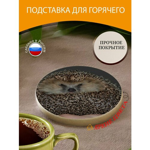 Подставка под горячее "Еж, мяч, свернутый" 10 см. из блого мрамора