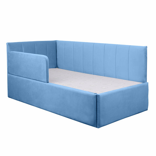 Кровать-диван Хагги 160*80 голубая с матрасом, без ящика для хранения